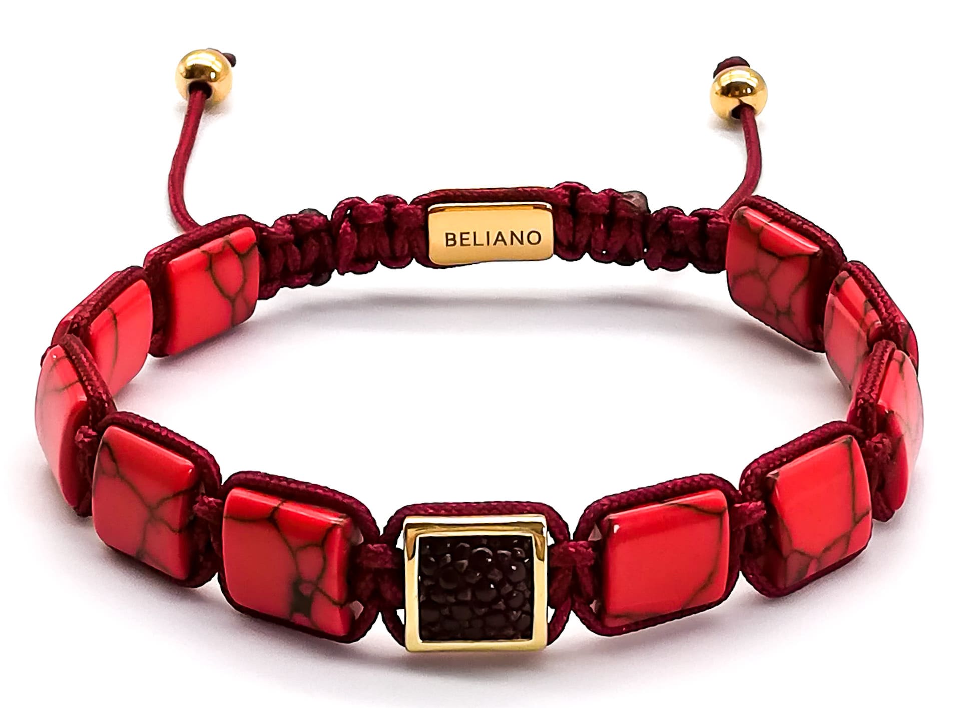 Flatbeads Bracelet Stingray Leather Roter Turkis